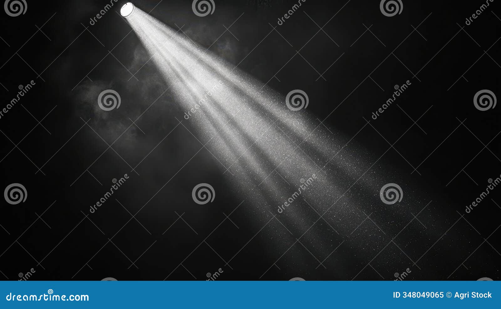 A Single Spotlight Shining through Dust Particles in a Dark Room Stock ...