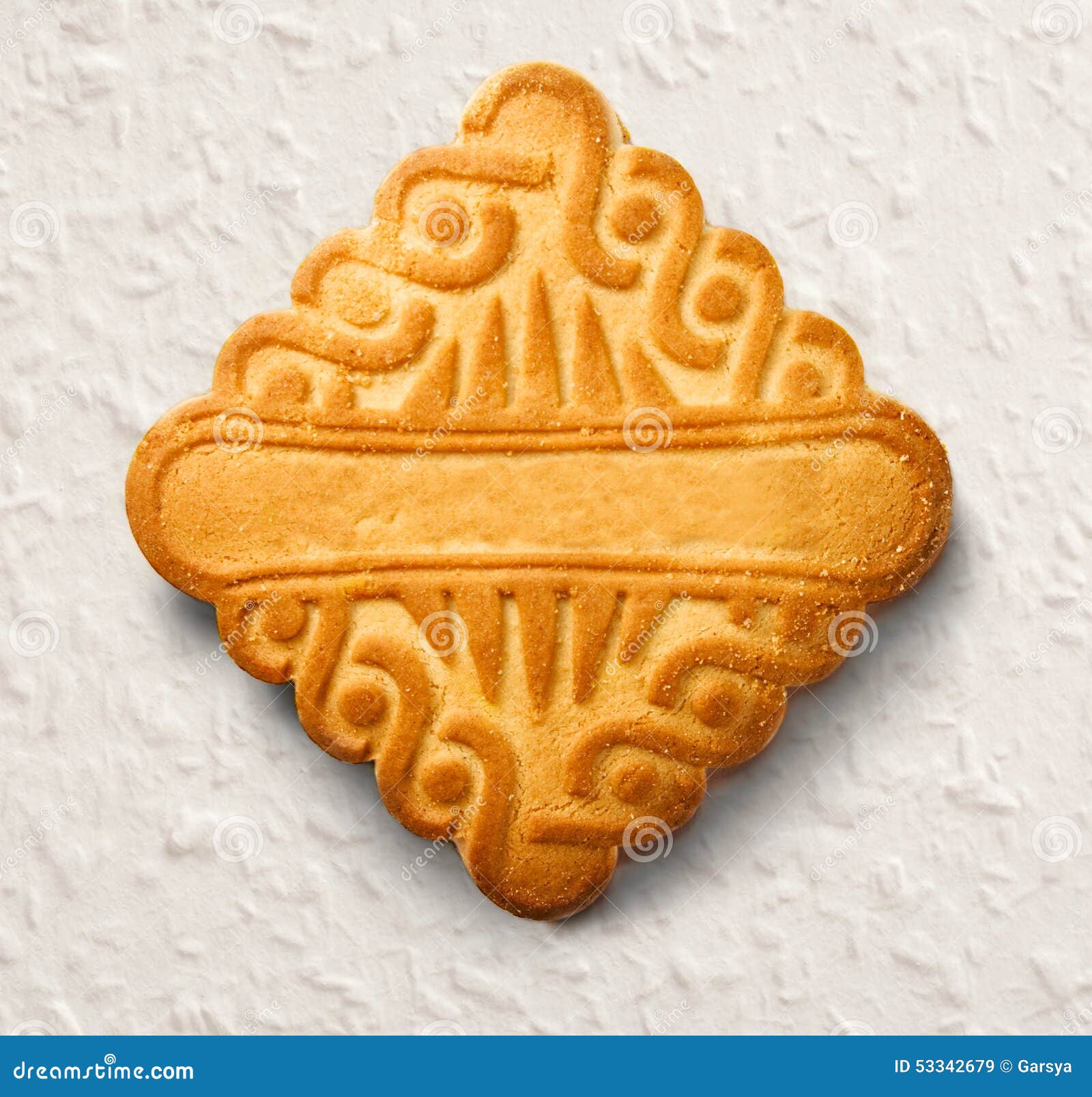 Single Square Biscuit Stock Photo - Image: 53342679