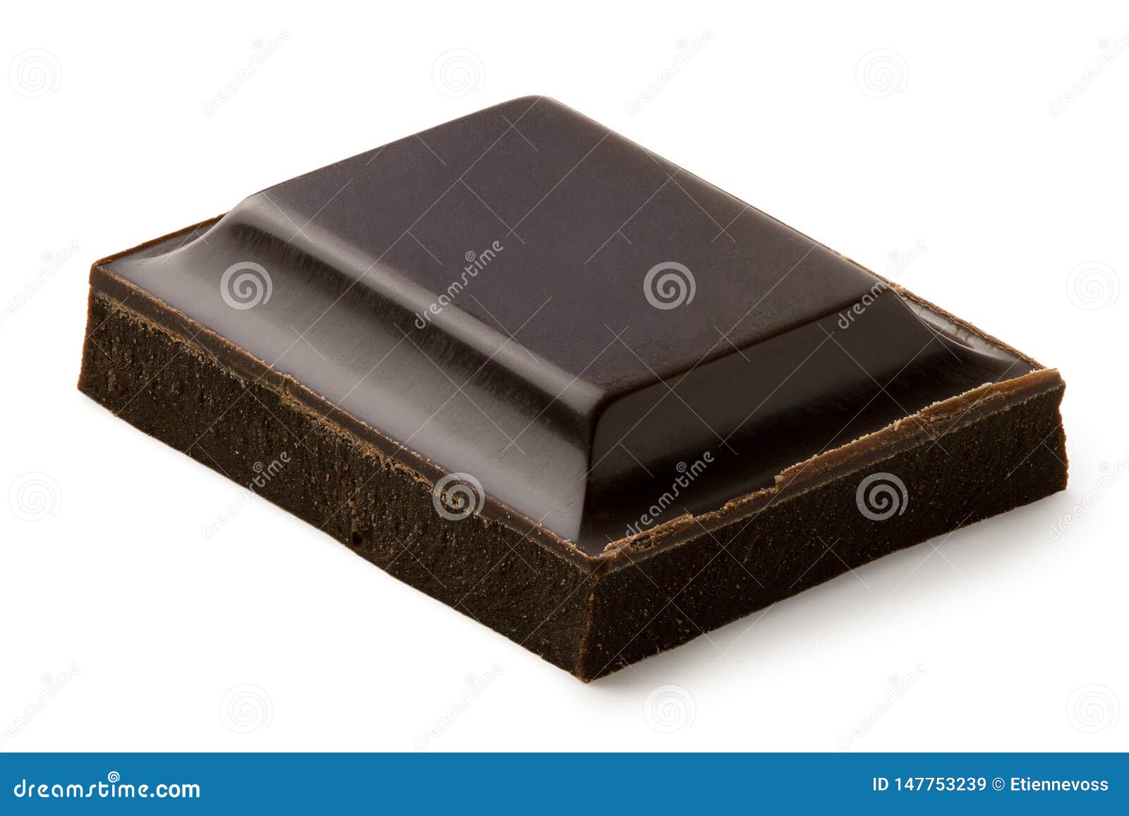 Single Square of Dark Chocolate Isolated on White Stock Image - Image ...