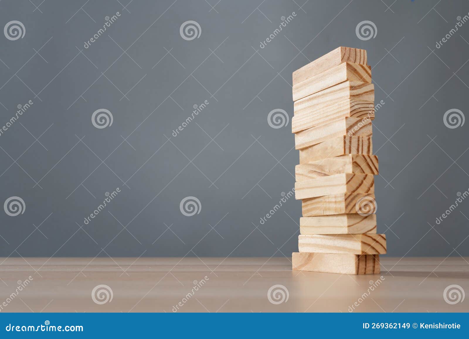 Jenga Blocks In A Reflectant Surface Royalty-Free Stock Photography ...