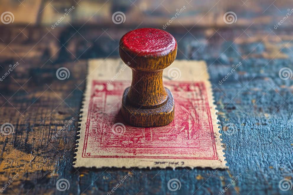 A Single Stamp Sits on Top of a Piece of Paper, Ready for Use or ...