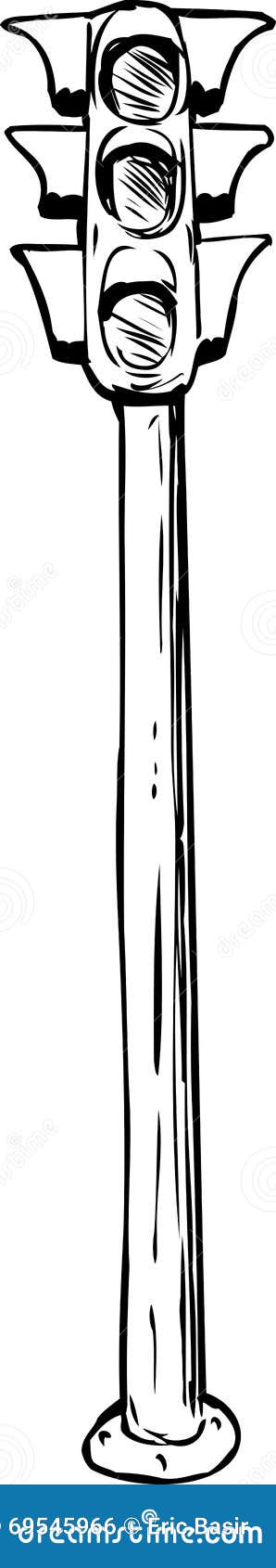 Single stop light outline stock illustration. Illustration of ...