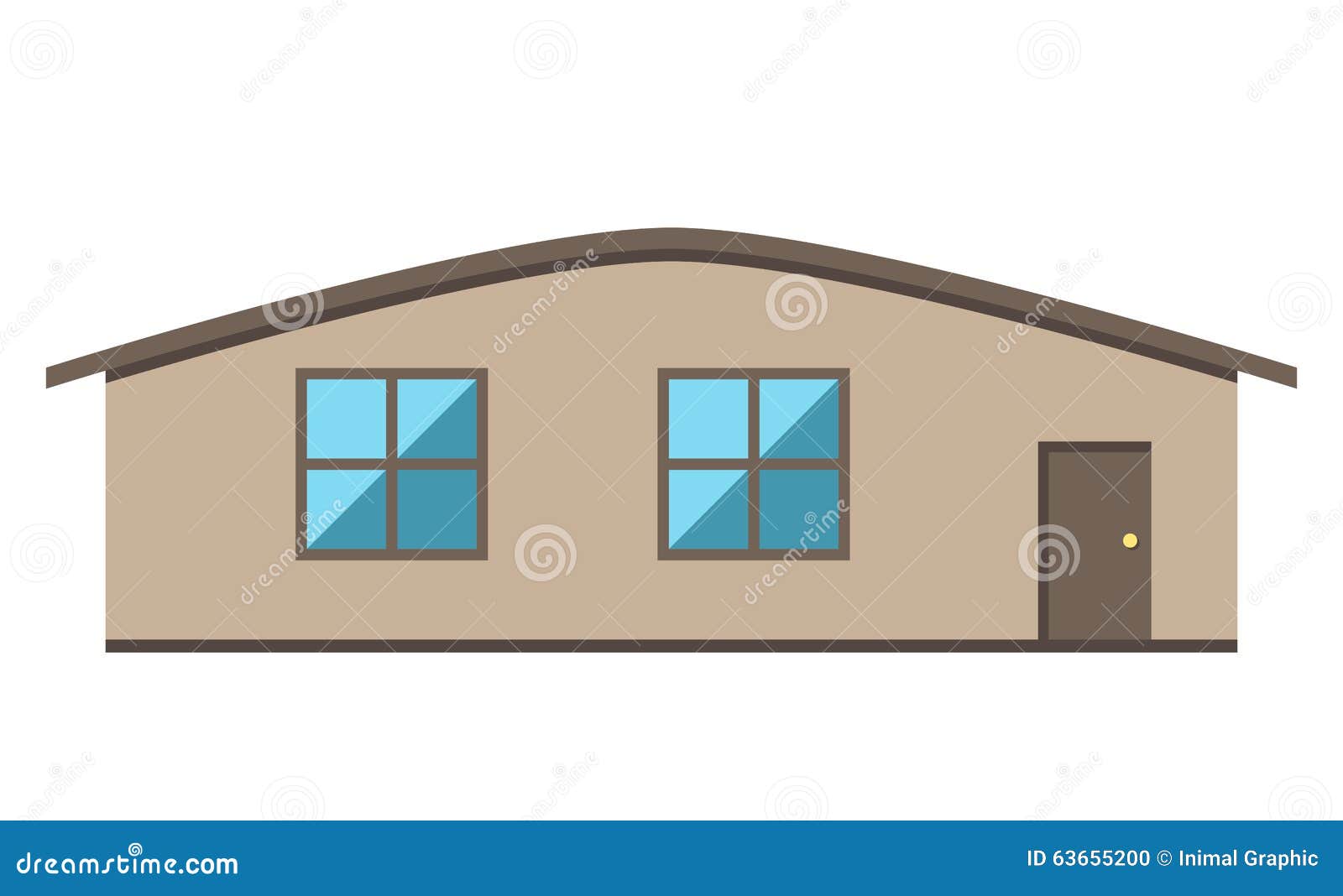 Single-storey house stock vector. Illustration of element - 63655200