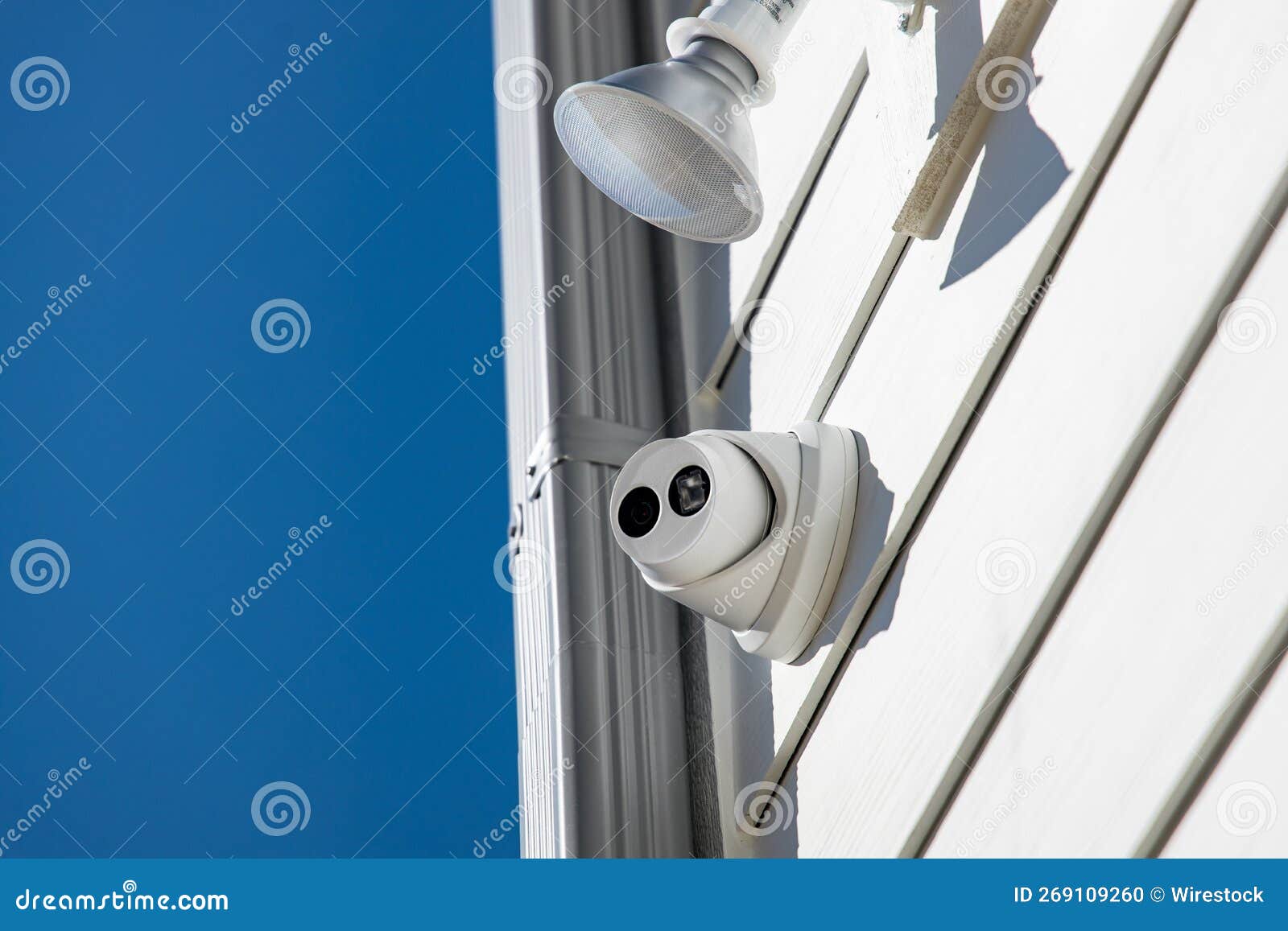 Single-story Residential Structure with a Security Camera Mounted on ...