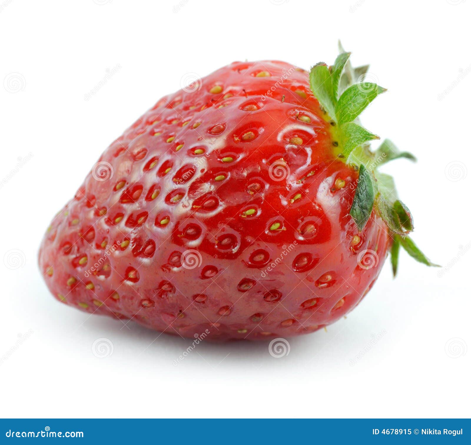 Single strawberry stock image. Image of delicious, green - 4678915