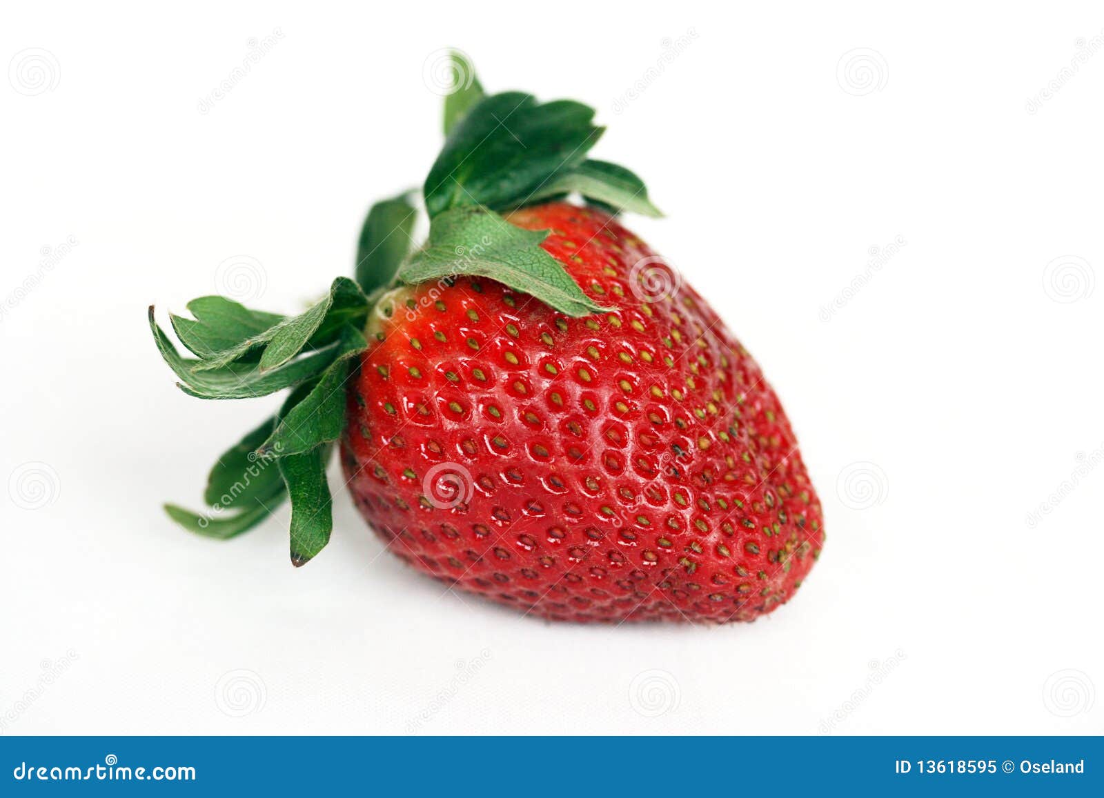 Single Strawberry Isolated stock image. Image of snack - 13618595