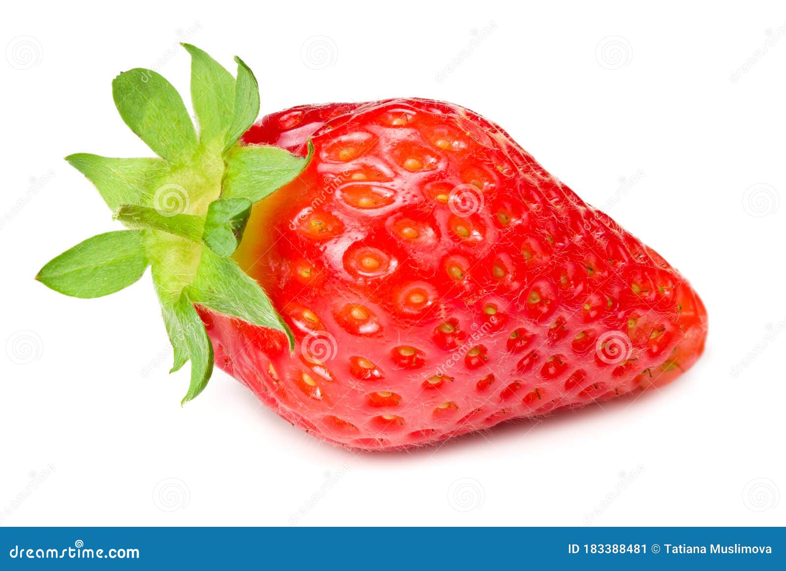 Single Strawberry Isolated on White Background. Macro Stock Image ...