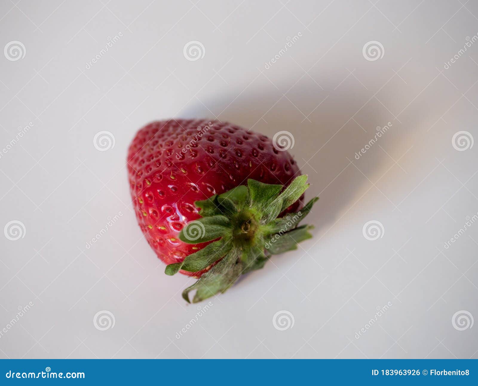 Single Strawberry with White Background Stock Photo - Image of healthy ...
