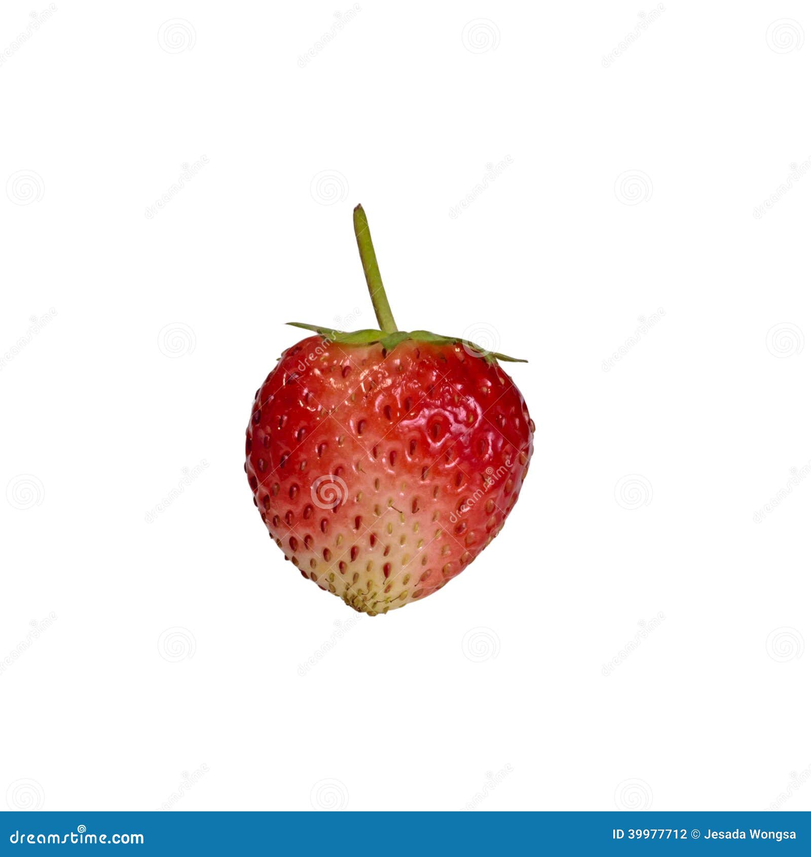 Single Strawberry on White Background with Clipping Path Stock Photo ...