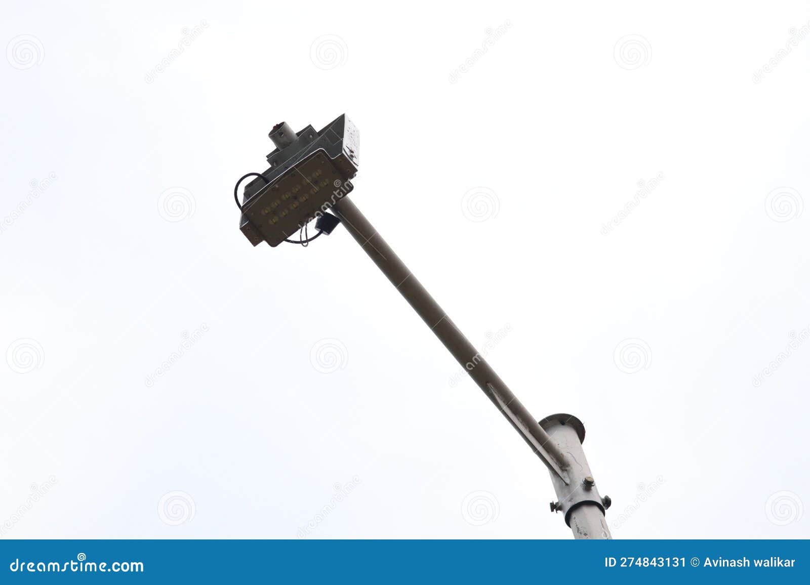 The Single Street Light Lamp with Clear Blue Sky Stock Image - Image of ...
