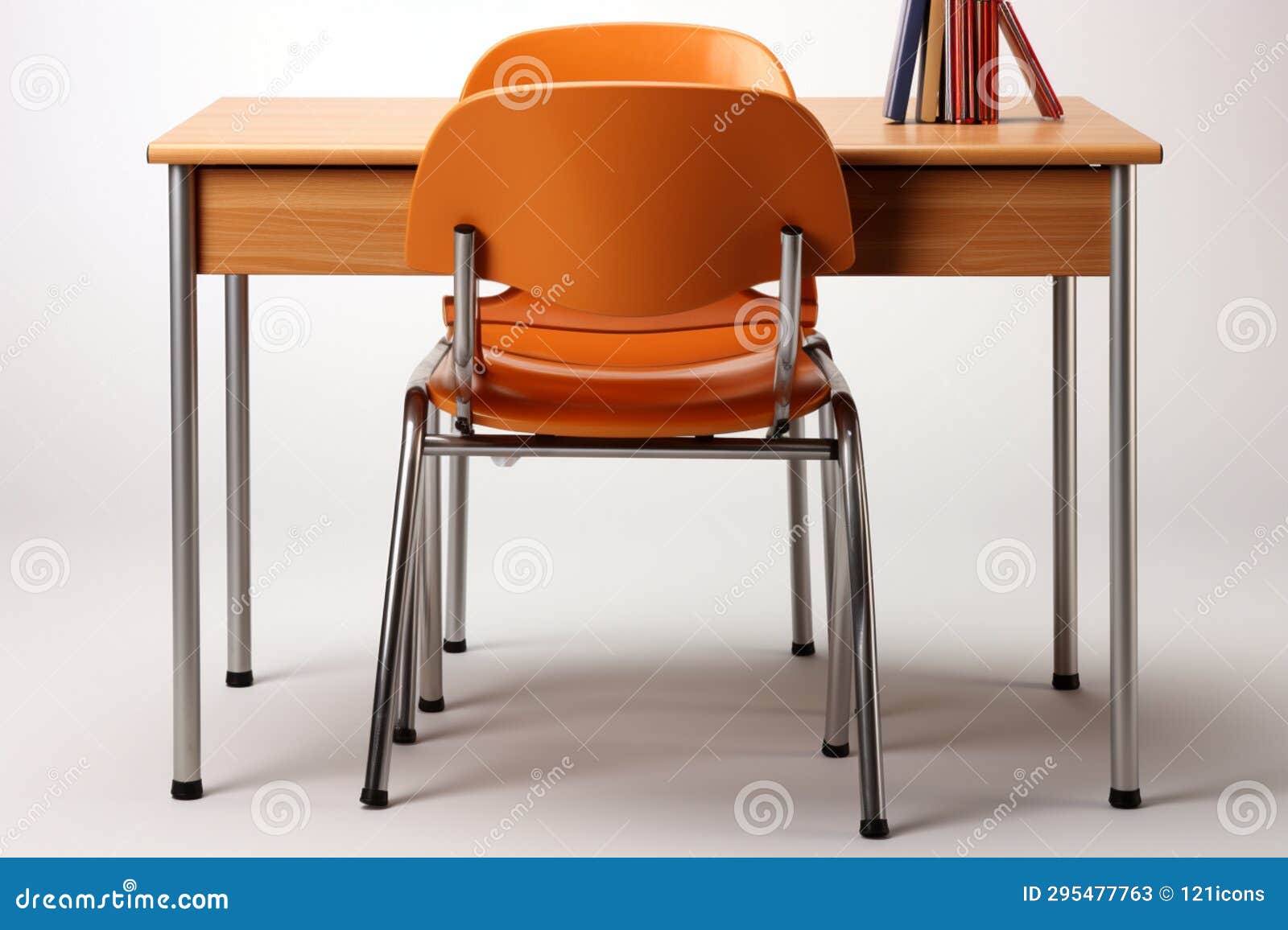 Single Student Desk on White Background Stock Illustration ...