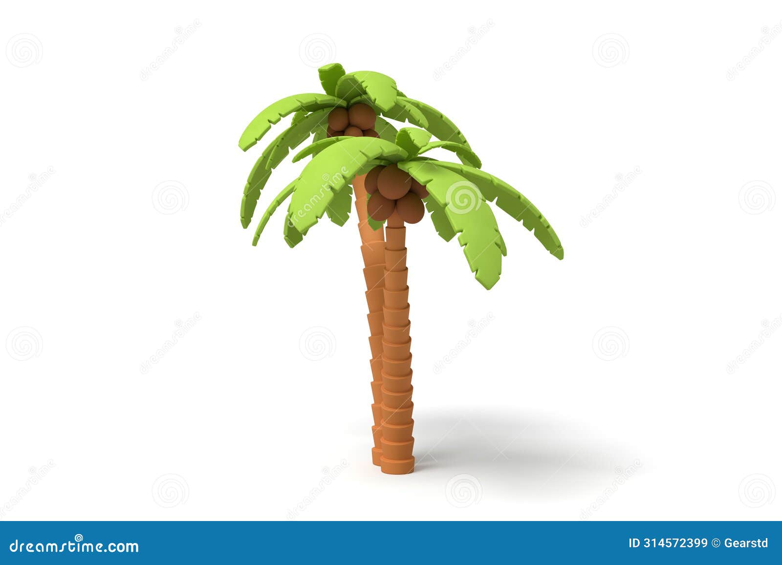Single Stylized Palm Tree on White Backdrop Stock Illustration ...
