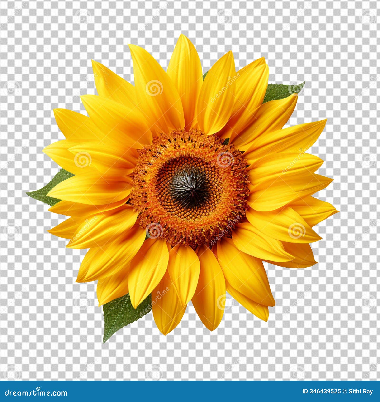 A Single Sunflower Isolated on Transparent Background Stock ...