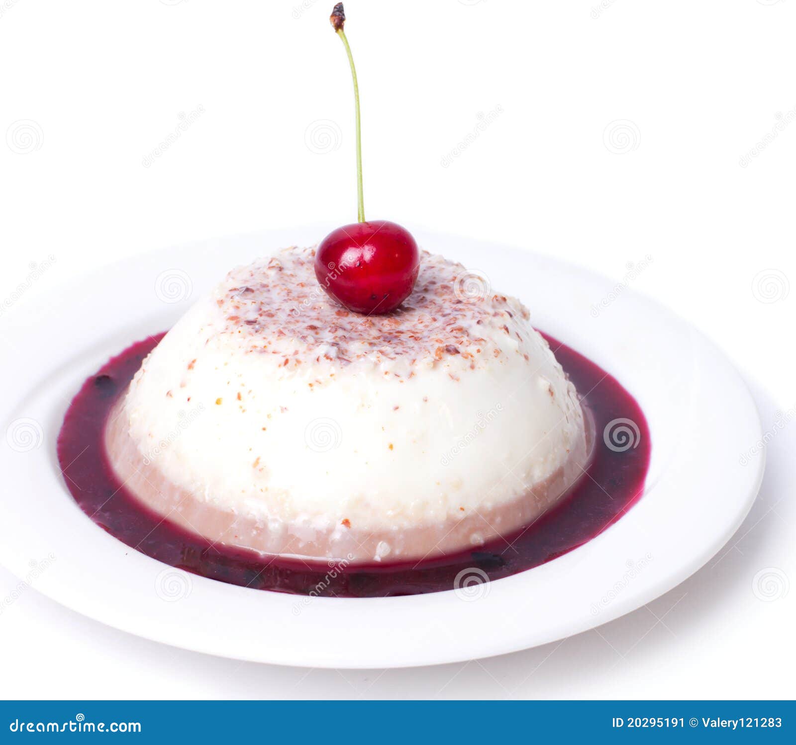 Single sweet panna-cotta stock image. Image of cutout - 20295191