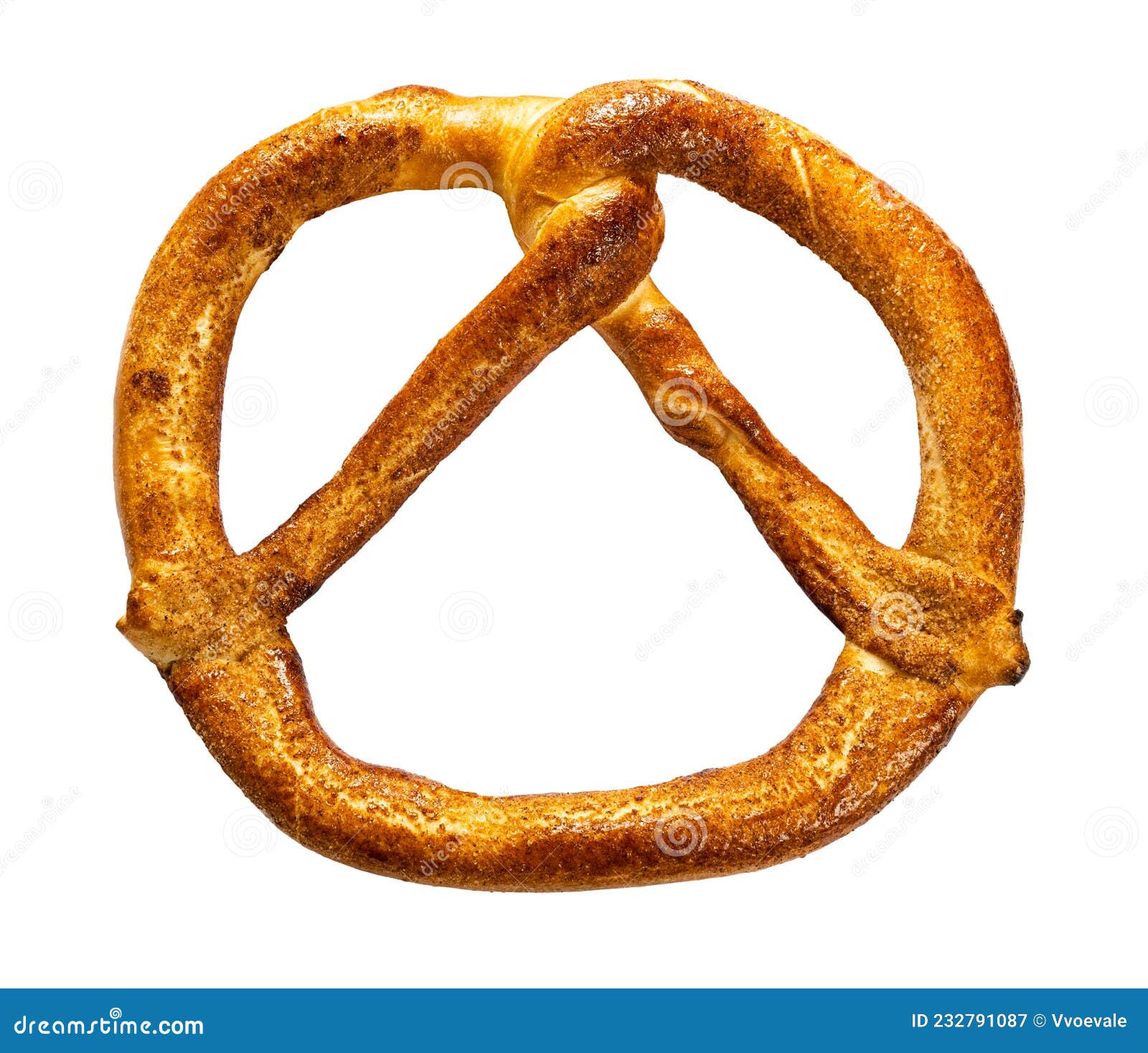 Single Sweet Pretzel Isolated on White Stock Image - Image of cutout ...