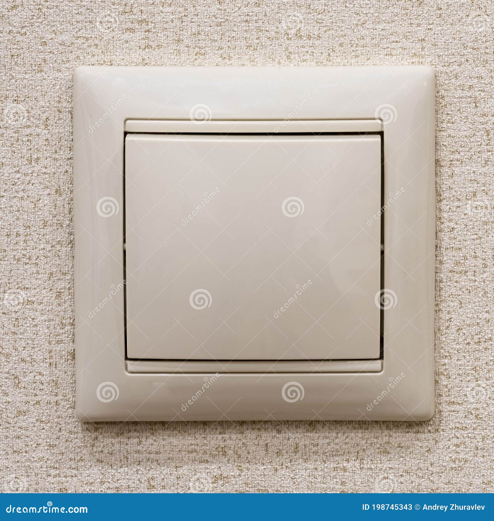 Single Switch on Beige Wallpaper, Close-up Stock Image - Image of ...