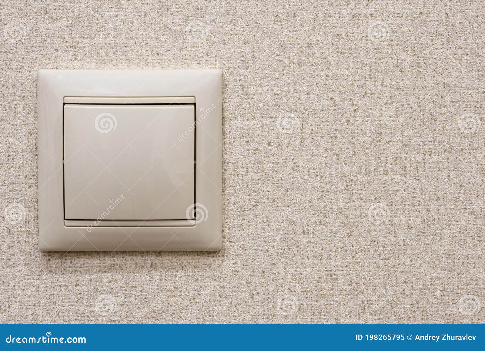 Single Switch on Beige Wallpaper, Copy Space Stock Image - Image of ...