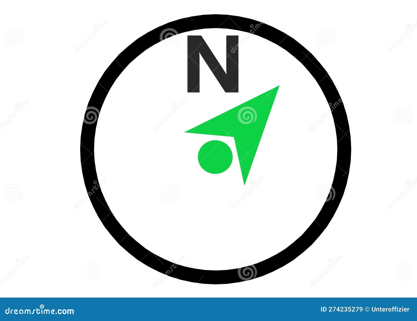 A Single Symbol Icon Shape of a Compass Pointing Northeast White ...