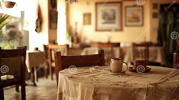 Single Table with Pitcher and Creamer Set is Ready for Guest in ...