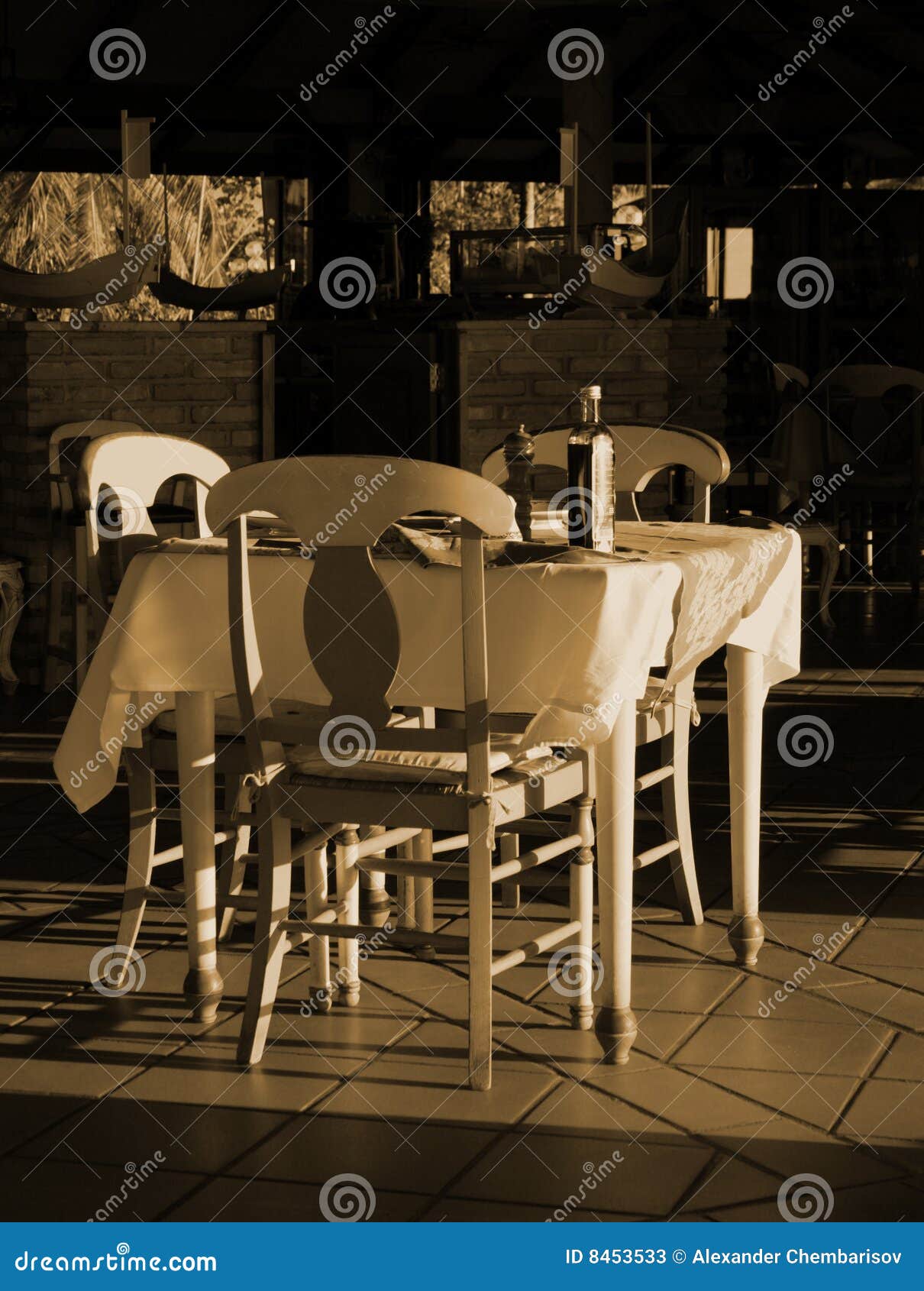 Single Table in the Restaurant Stock Image - Image of calm, chair: 8453533