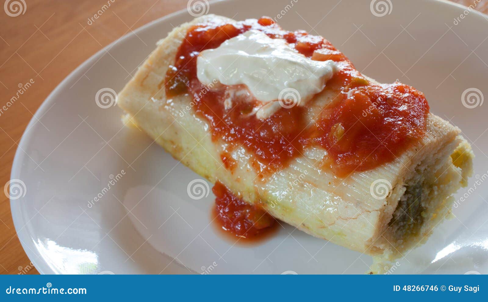 Single tamale stock photo. Image of creme, green, tamale - 48266746