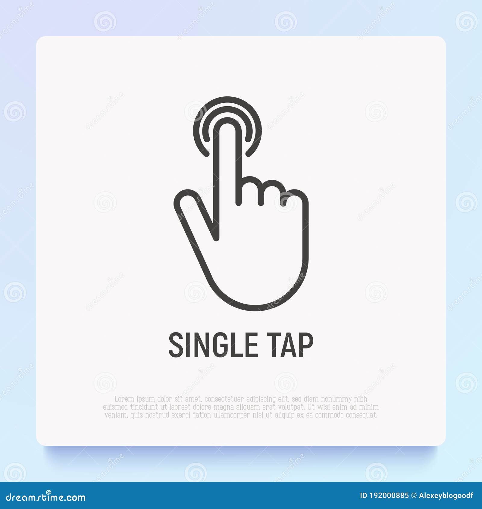 Single Tap, Finger Touch Thin Line Icon. Modern Vector Illustration ...