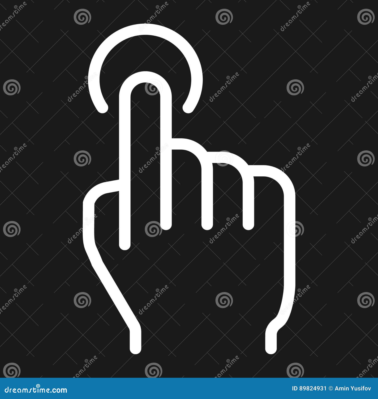 Single Tap Line Icon, Touch and Hand Gestures Stock Vector ...