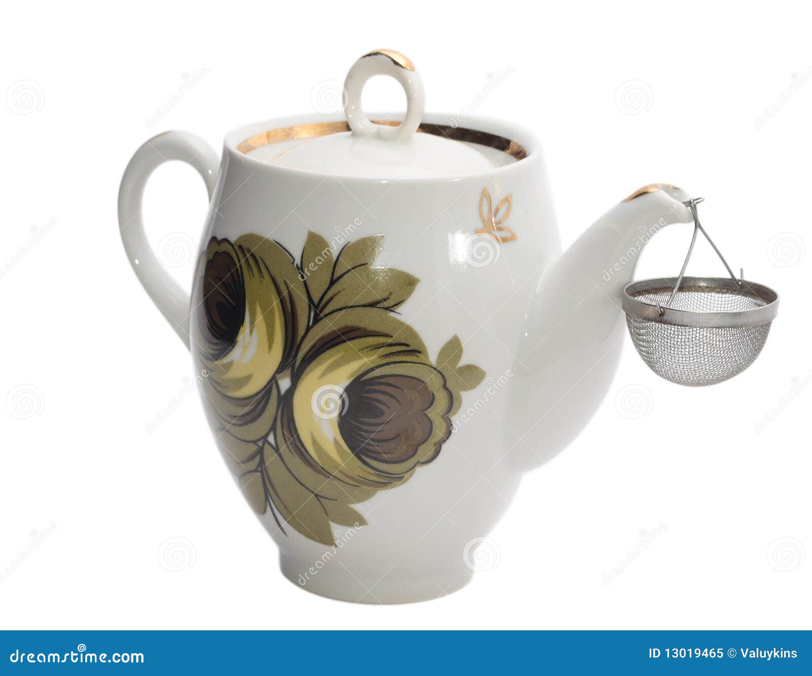 Single teapot stock image. Image of shiny, flower, english - 13019465
