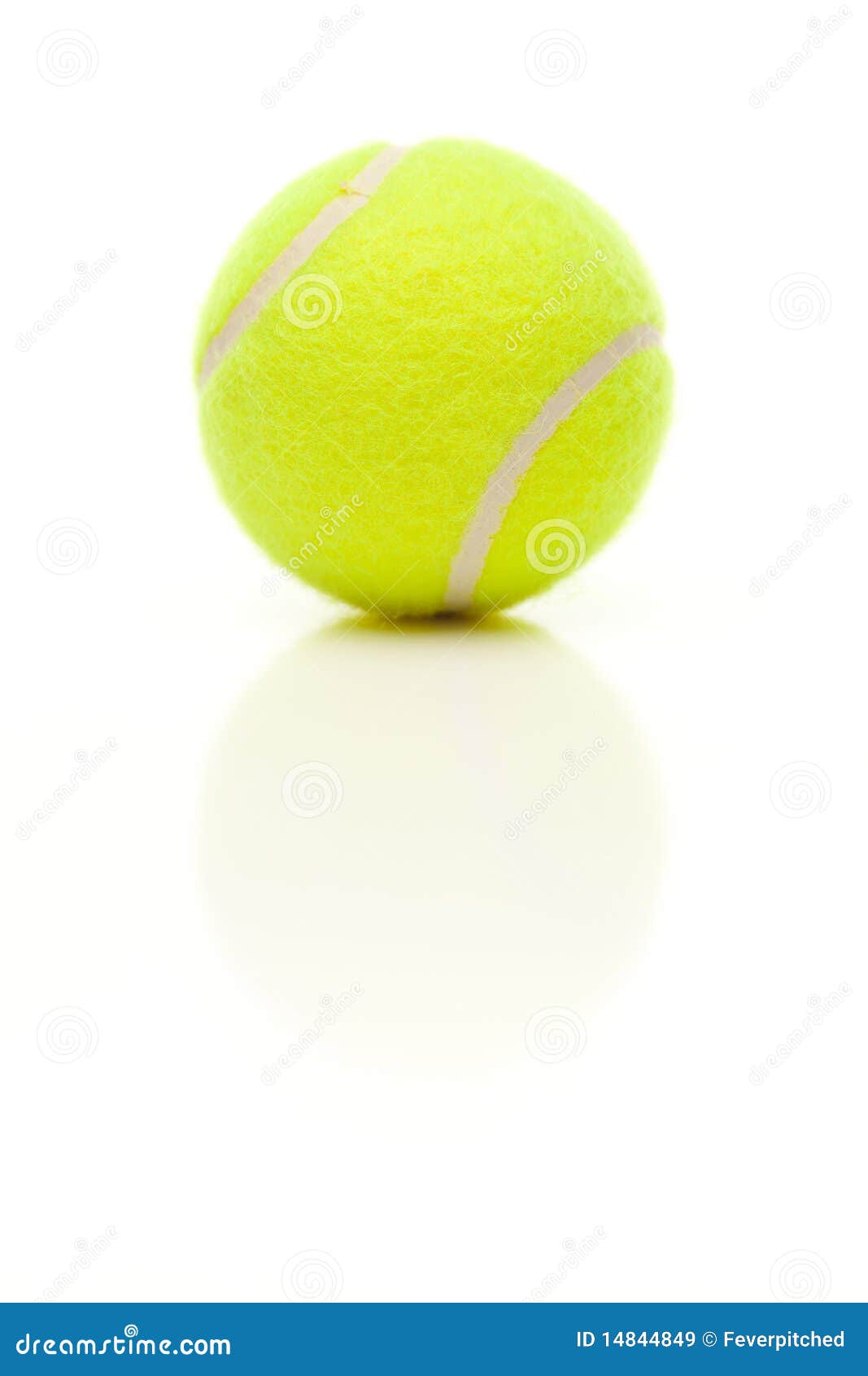 Single Tennis Ball on White with Slight Reflection Stock Image - Image ...