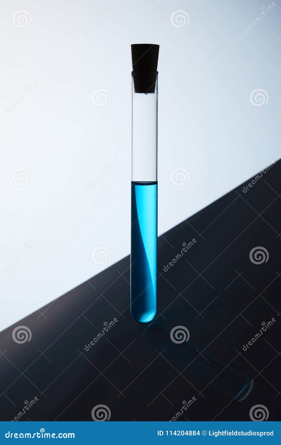 Test Tube Filled with Blue Liquid Stock Photo - Image of blue ...