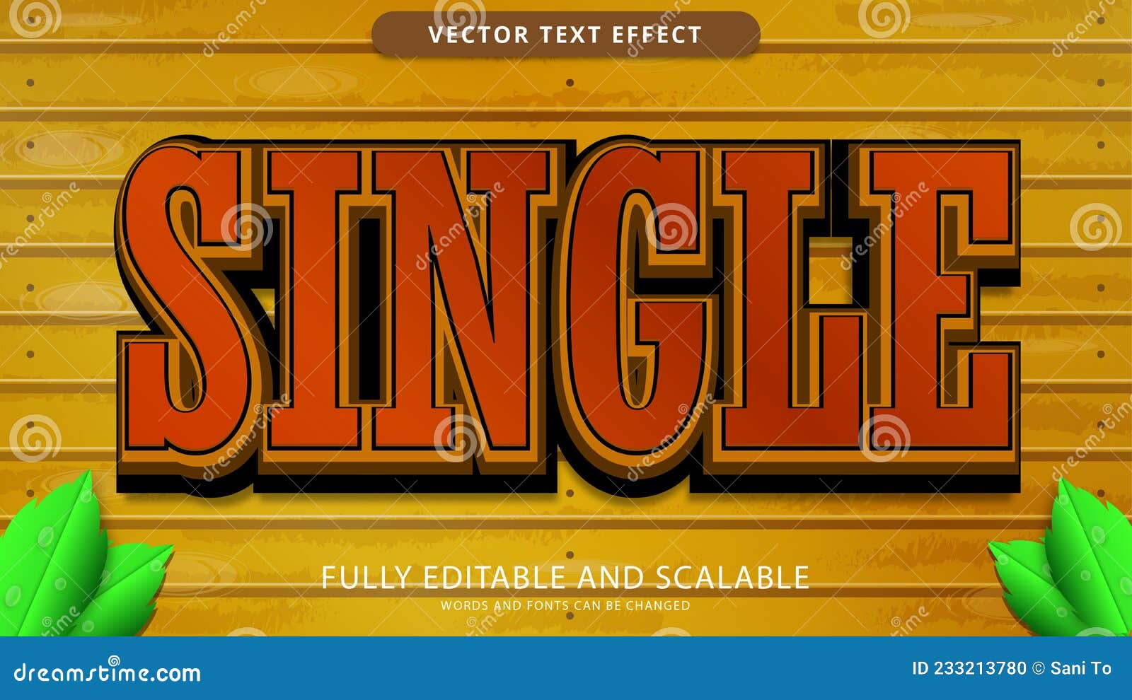 Single Text Effect Editable Eps File Stock Vector - Illustration of ...