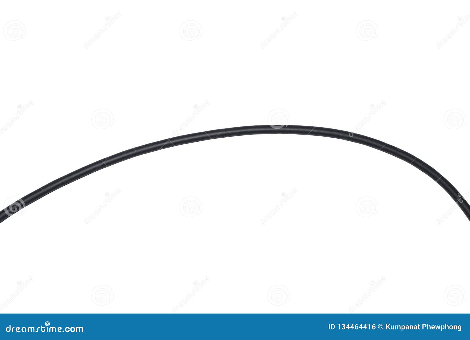 Single Thick Black Wire Cable on White Background Isolated Stock Photo ...