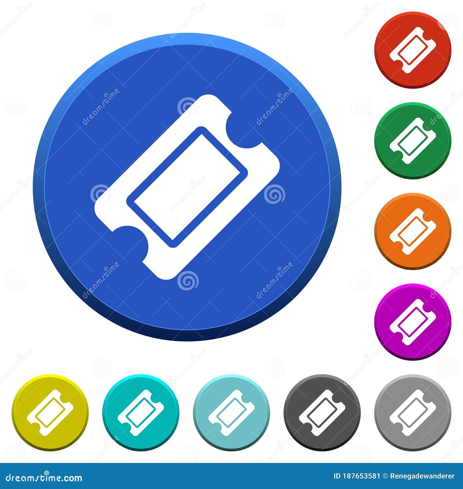Single Ticket Beveled Buttons Stock Vector - Illustration of movie ...