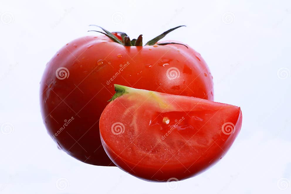 Single Tomato Isolated on White Background Stock Image - Image of white ...