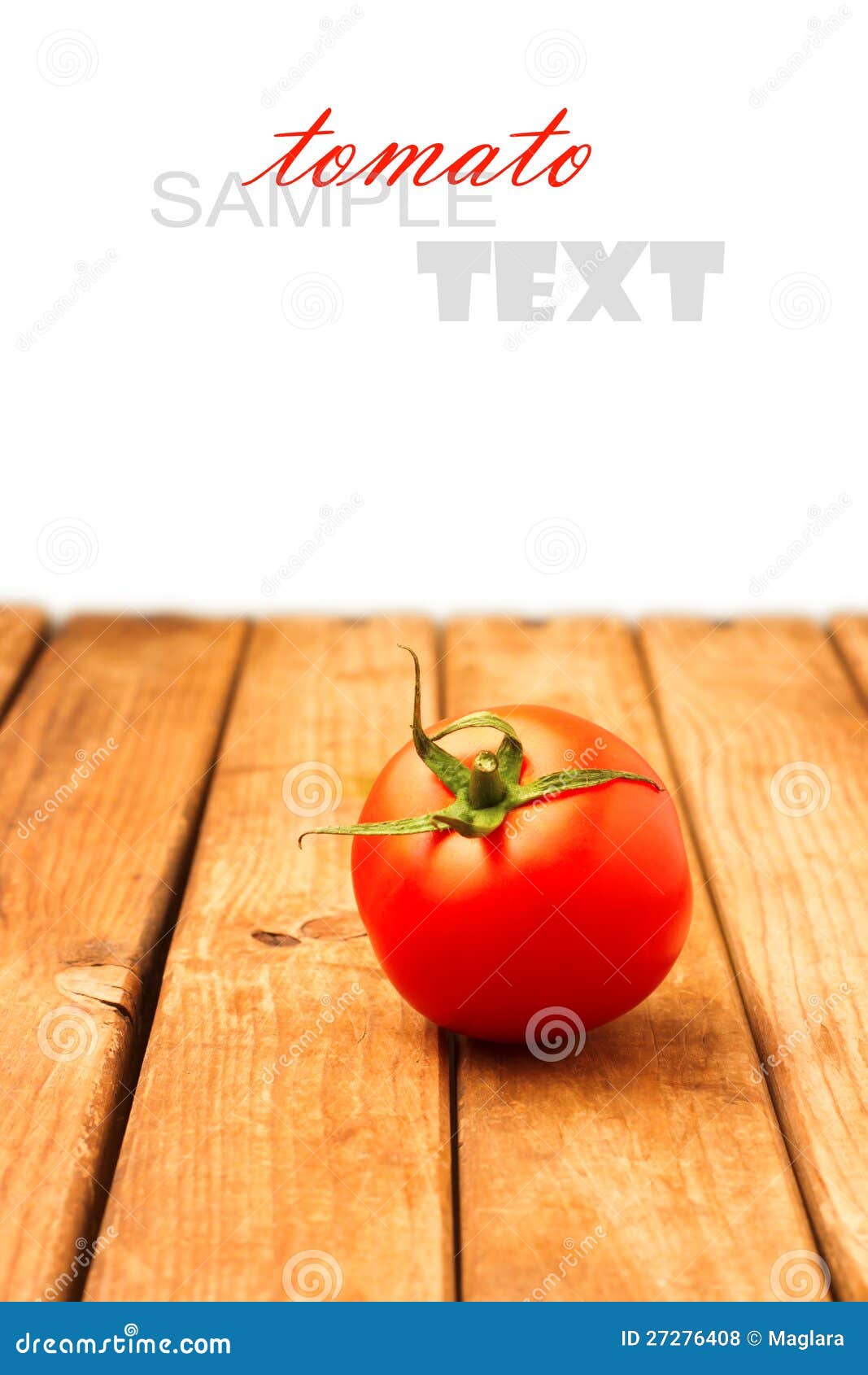 Single Tomato on Wooden Table Stock Photo - Image of space, organic ...