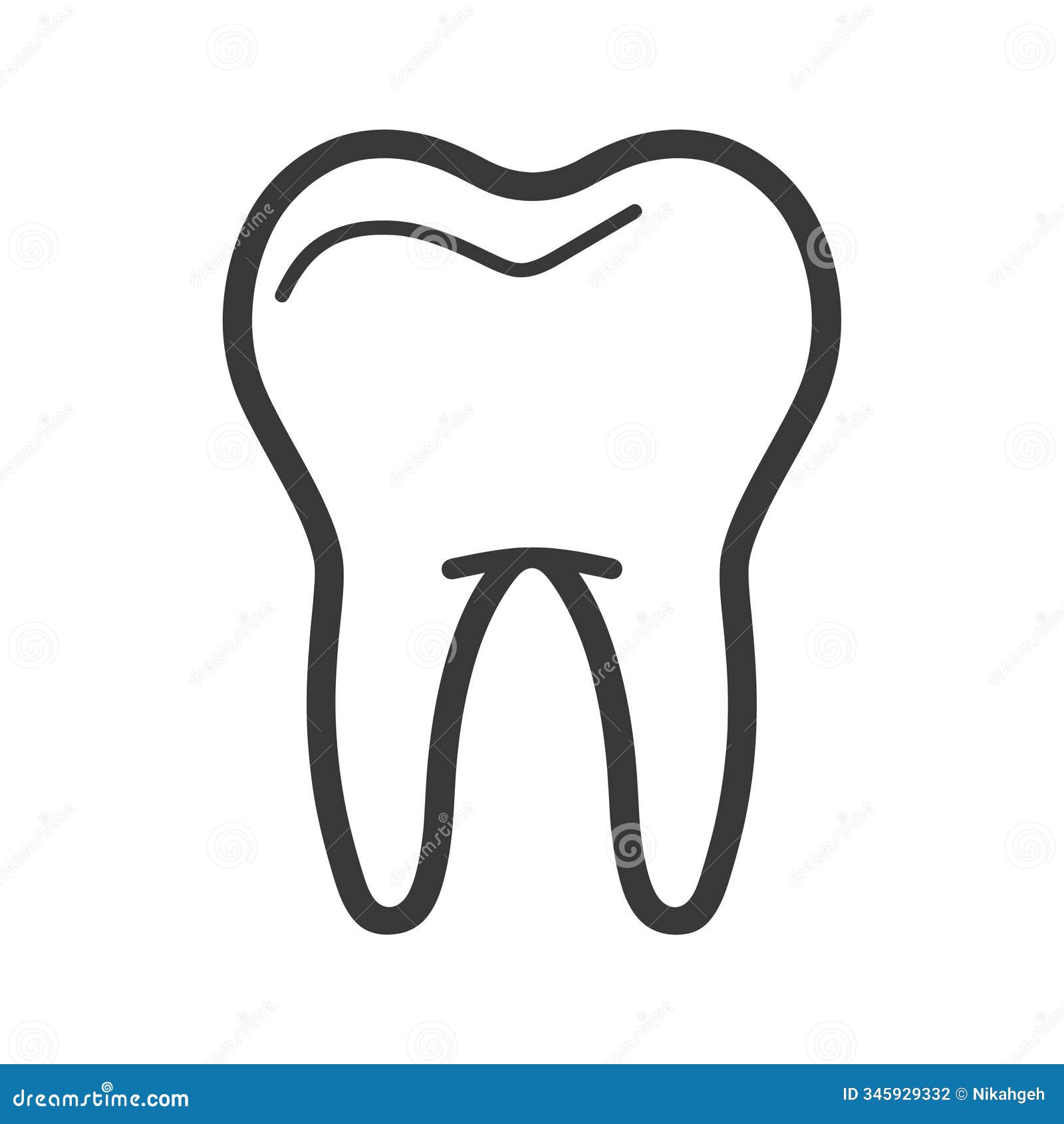 Single Tooth Outline Icon Illustration Stock Illustration ...