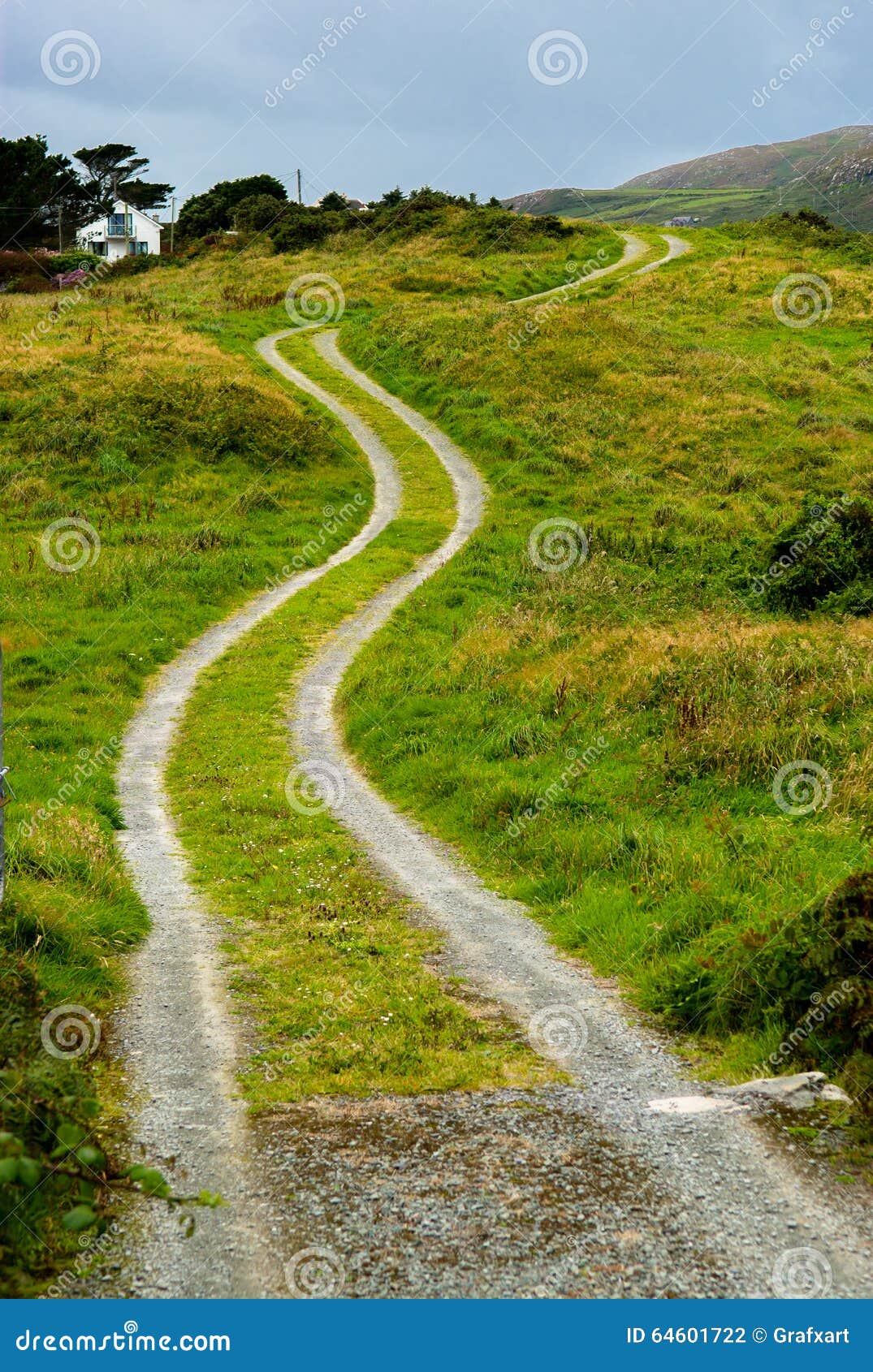 Single Track Gravel Road upon Hill Stock Photo - Image of career ...