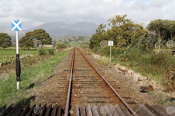 Single track rail-line. stock photo. Image of tracks - 18067050