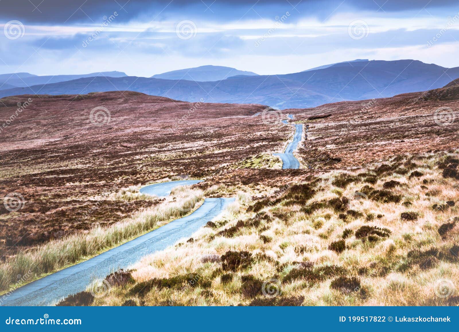 Single Track Road in Scottish Highlands Stock Photo - Image of ...