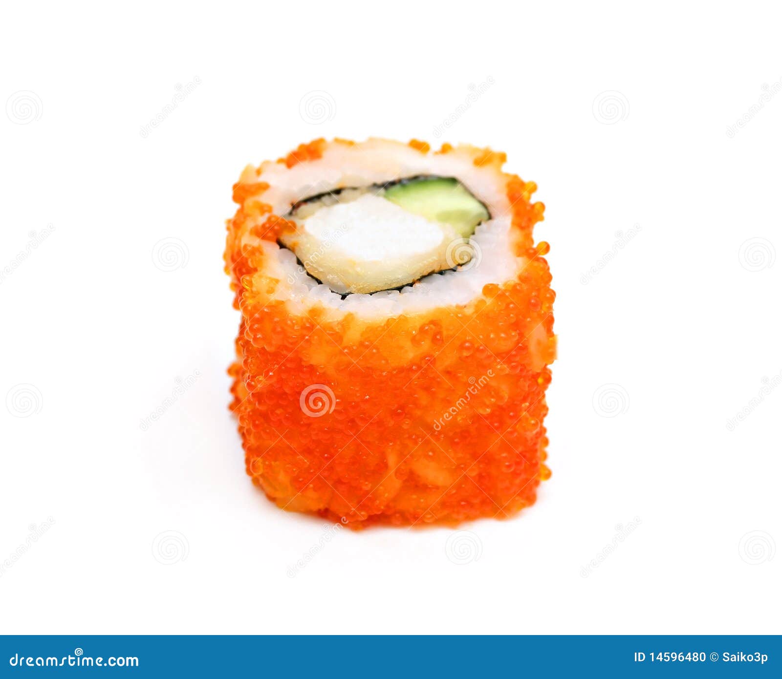 Single Traditional Japan Sushi Roll Stock Photo - Image of prepared ...