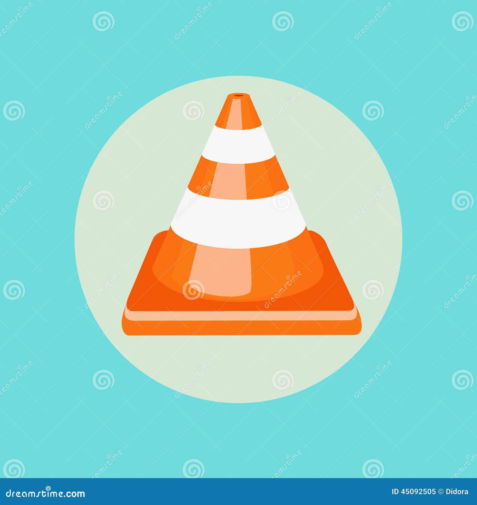 A Single Traffic Cone Sits On An Asphalt Road With A Red And White Line ...