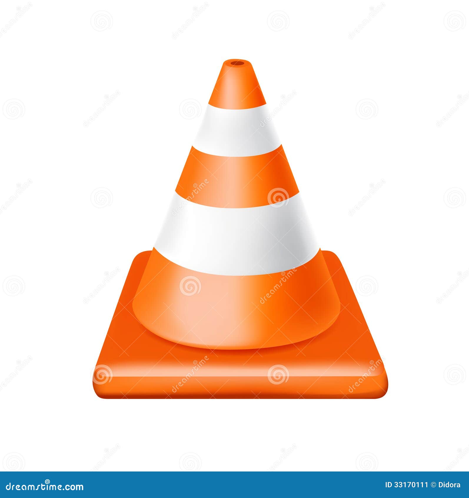 A Single Traffic Cone Sits On An Asphalt Road With A Red And White Line ...