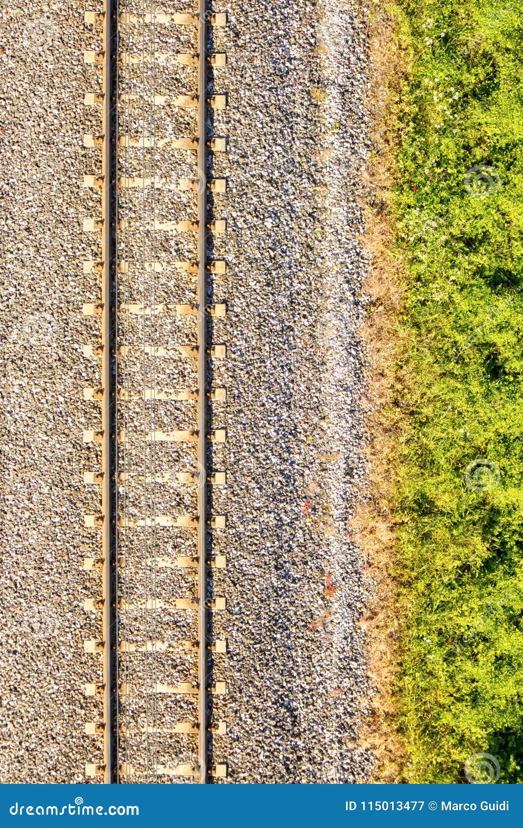 Single train track stock image. Image of sunny, detail - 115013477