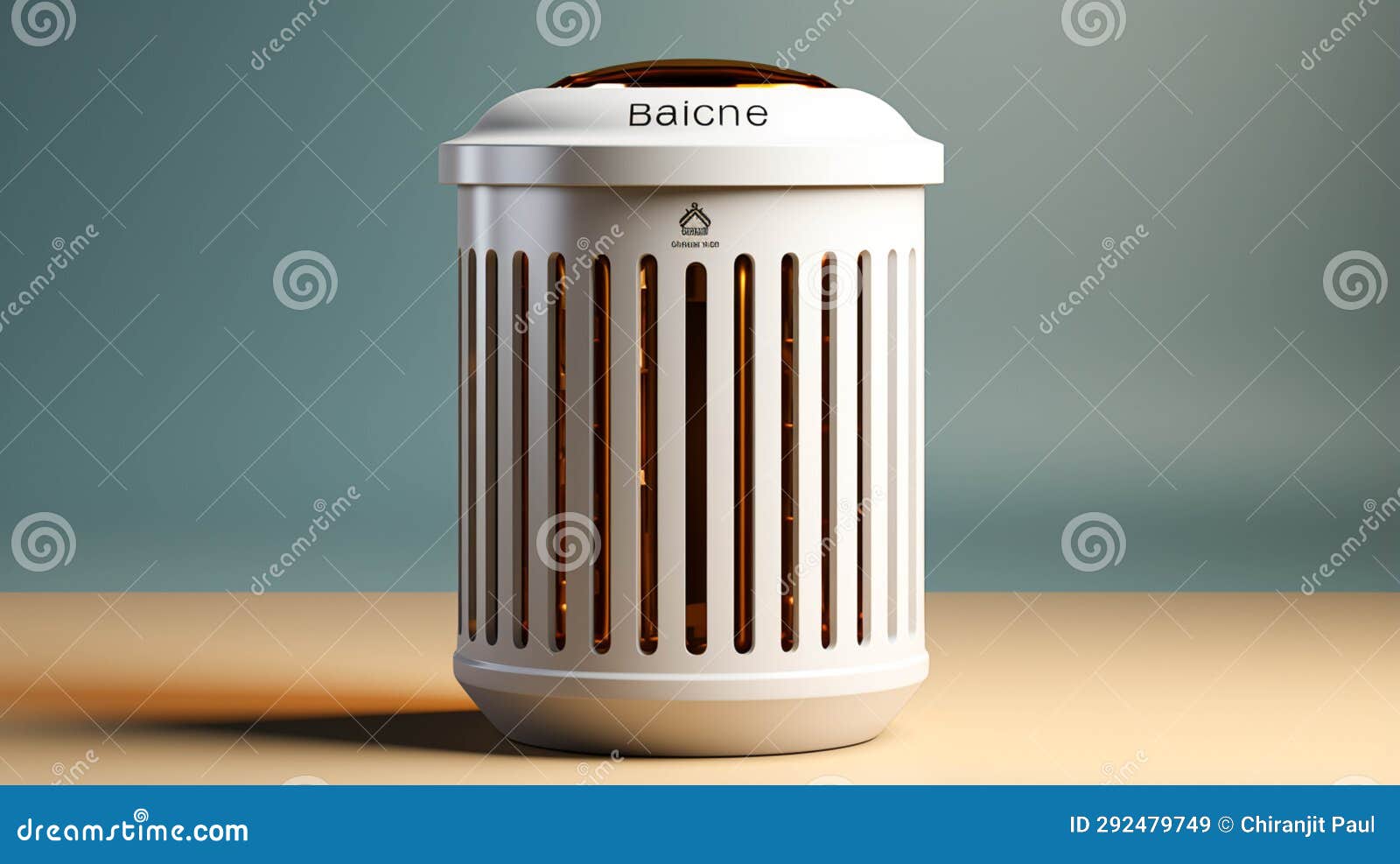 A Single Trash Can on White Stock Illustration - Illustration of single ...