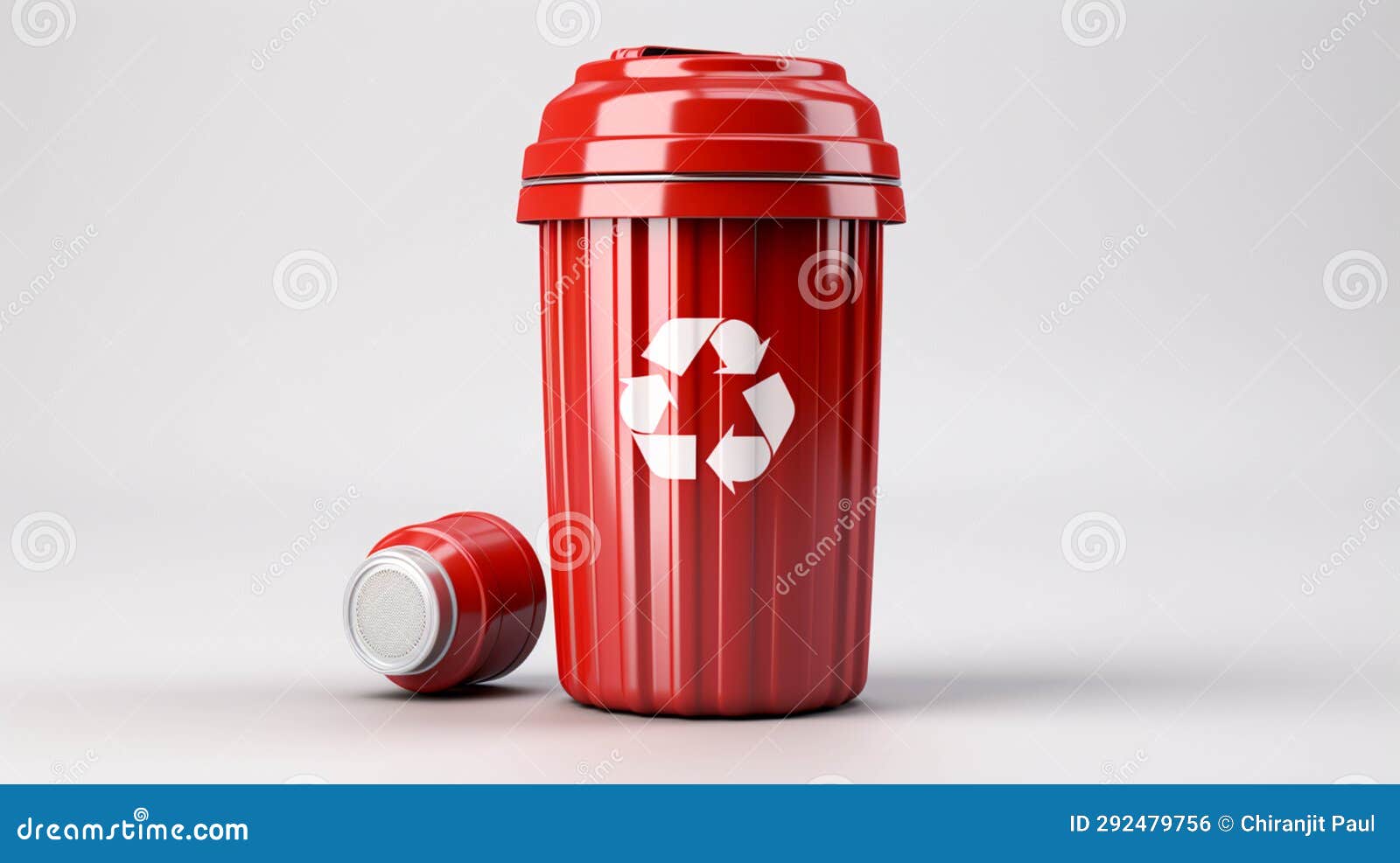 A Single Trash Can on White Stock Illustration - Illustration of icon ...