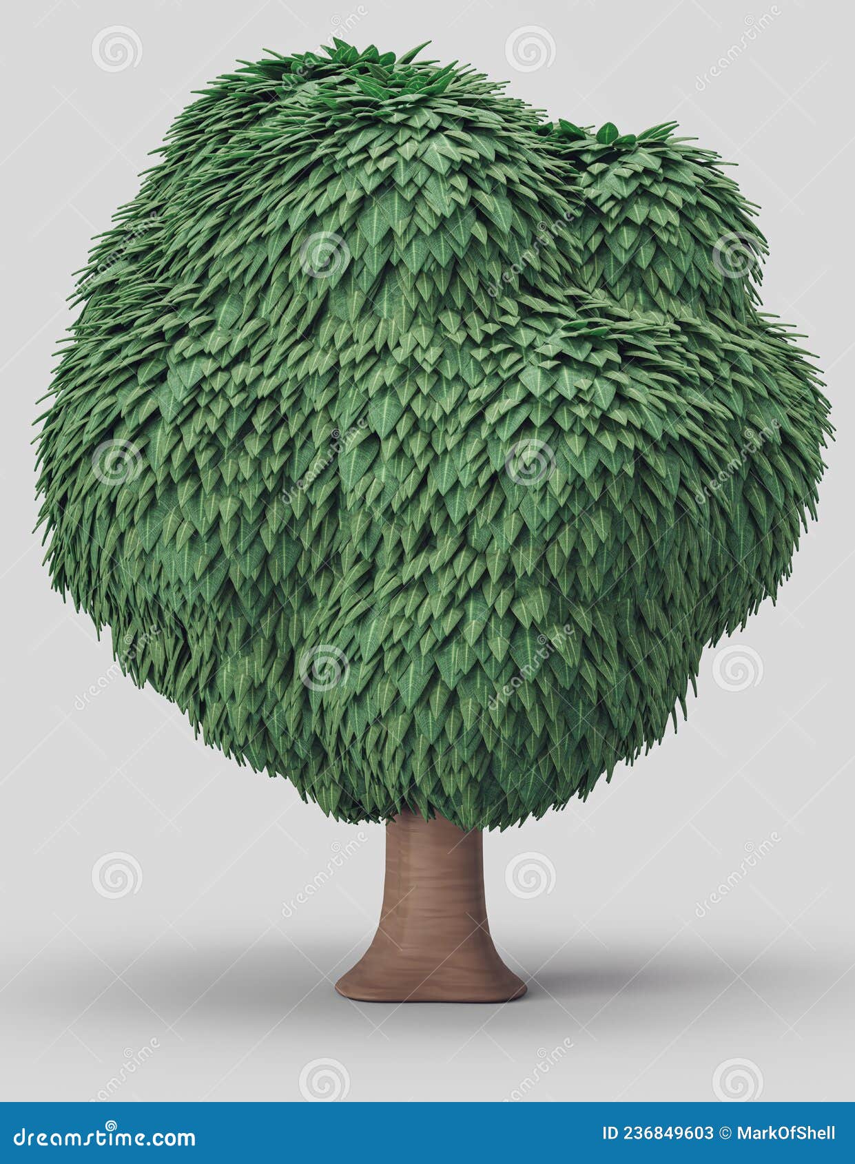 Single Tree with Dense Leaves, Stylize Tree Model Covered by Green ...