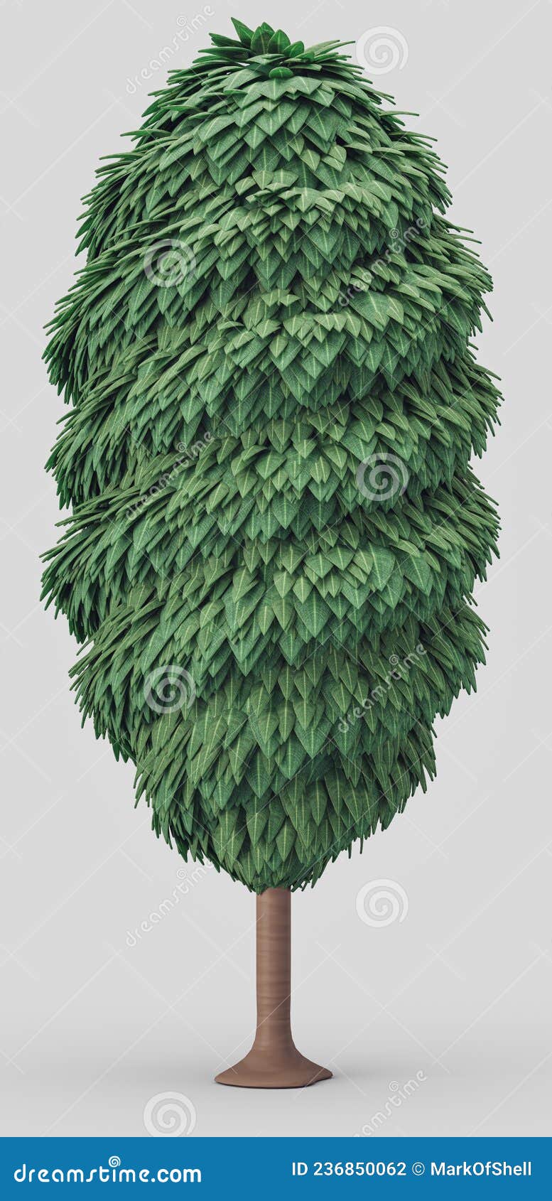 Single Tree with Dense Leaves, Stylize Tree Model Covered by Green ...