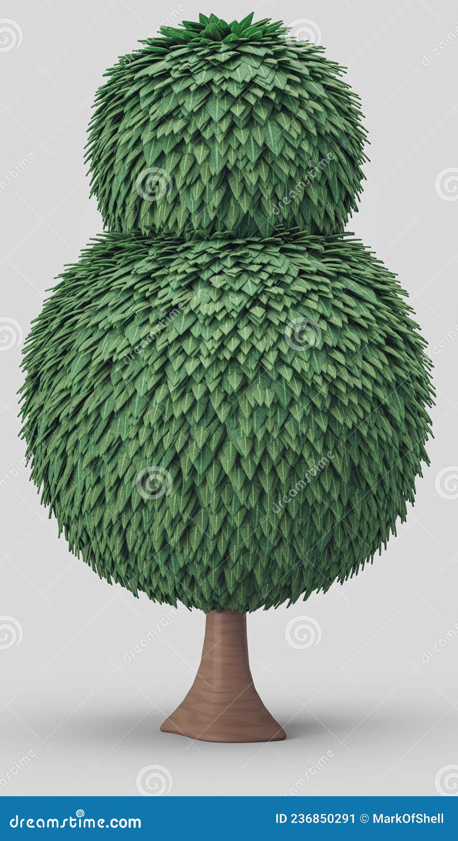 Single Tree with Dense Leaves, Stylize Tree Model Covered by Green ...