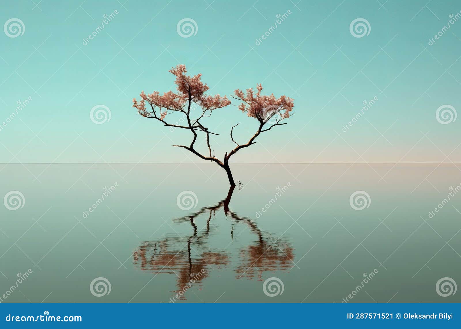 Beautiful Tree Inside the Water Stock Image - Image of colour, horizon ...