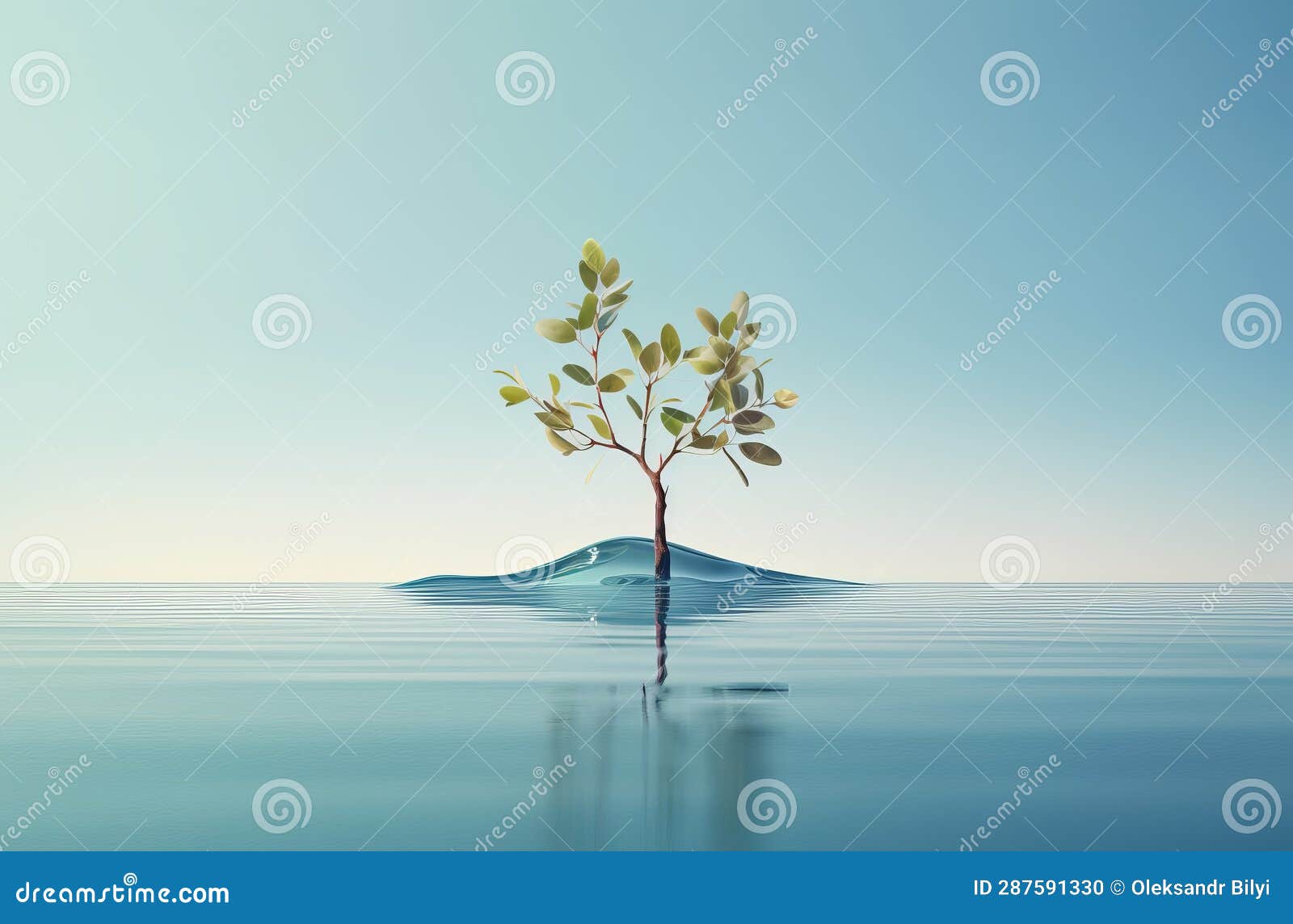 Single tree in the water stock photo. Image of environment - 287591330